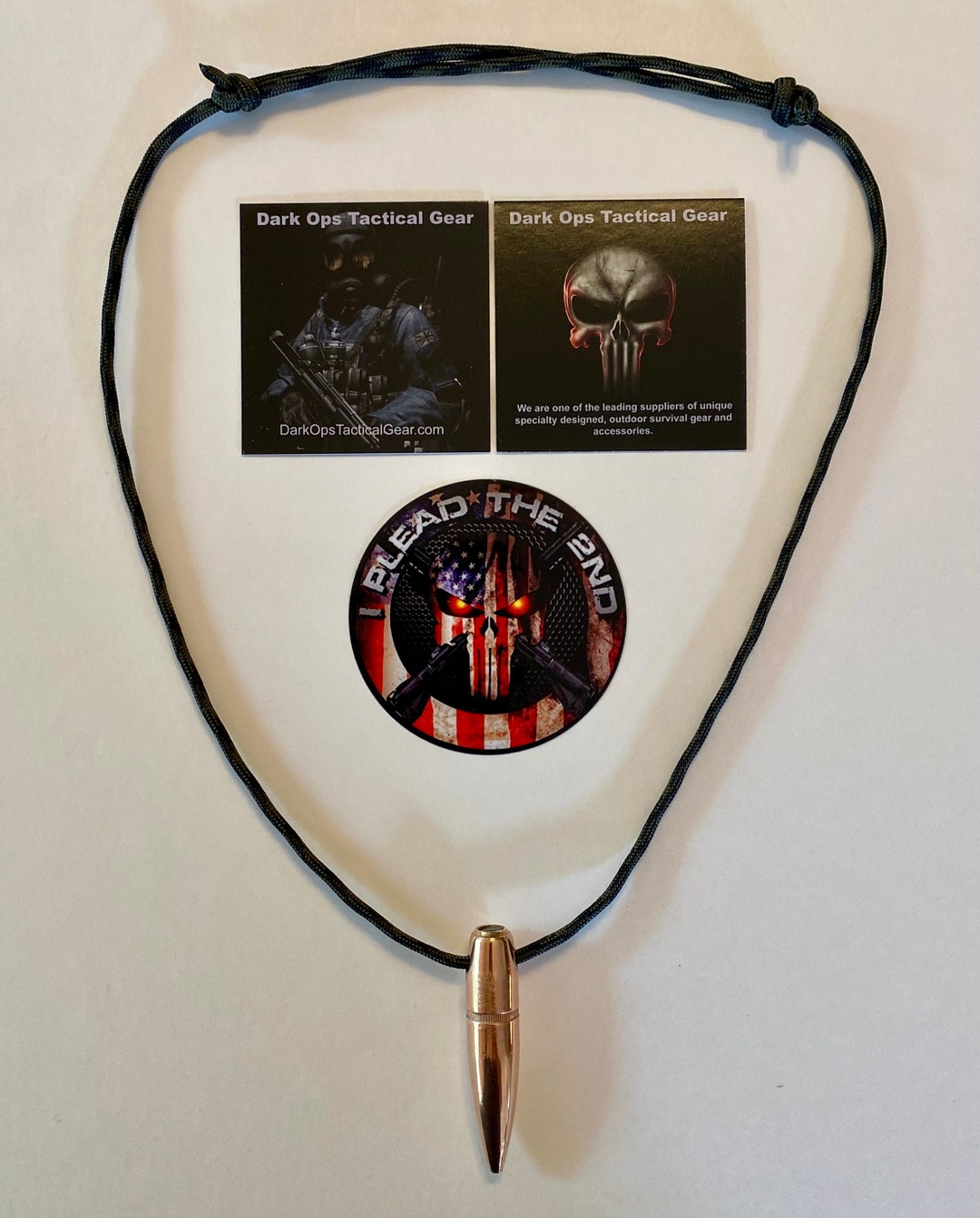 50 Caliber HOG TOOTH Sniper Paracord ...necklace ... 1 Decal ...wood ...