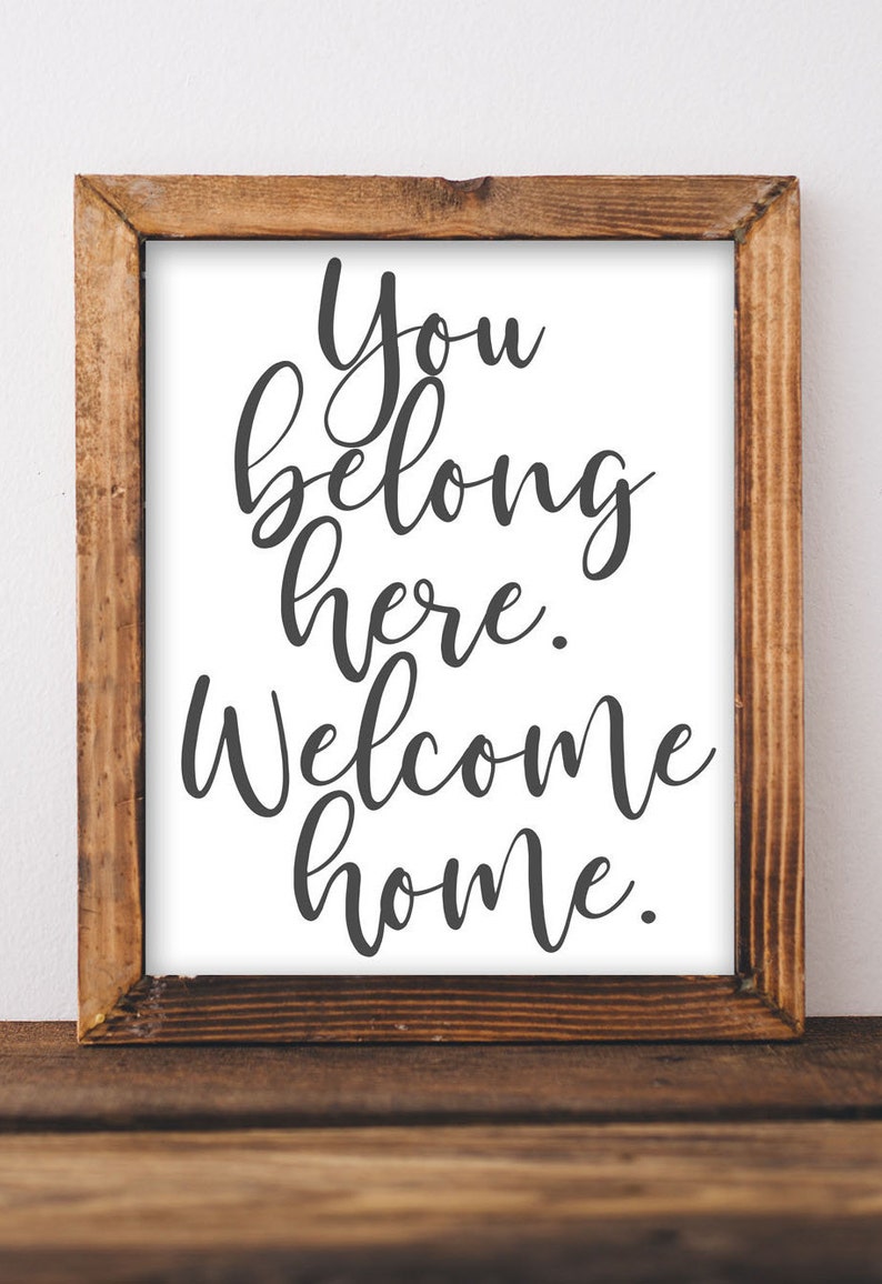Printable Wall Art You Belong Here Welcome Home Printables DIY - Etsy