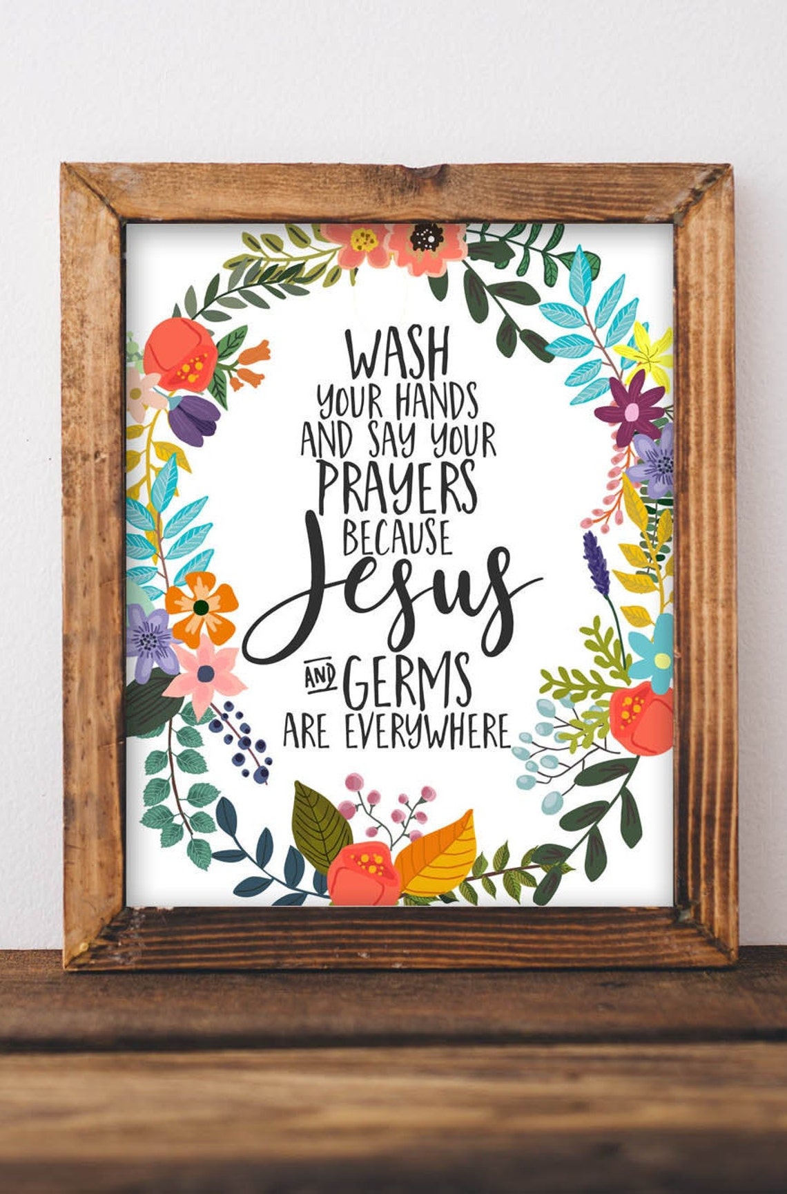 Printable Wall Art Wash Your Hands and Say Your Prayers - Etsy