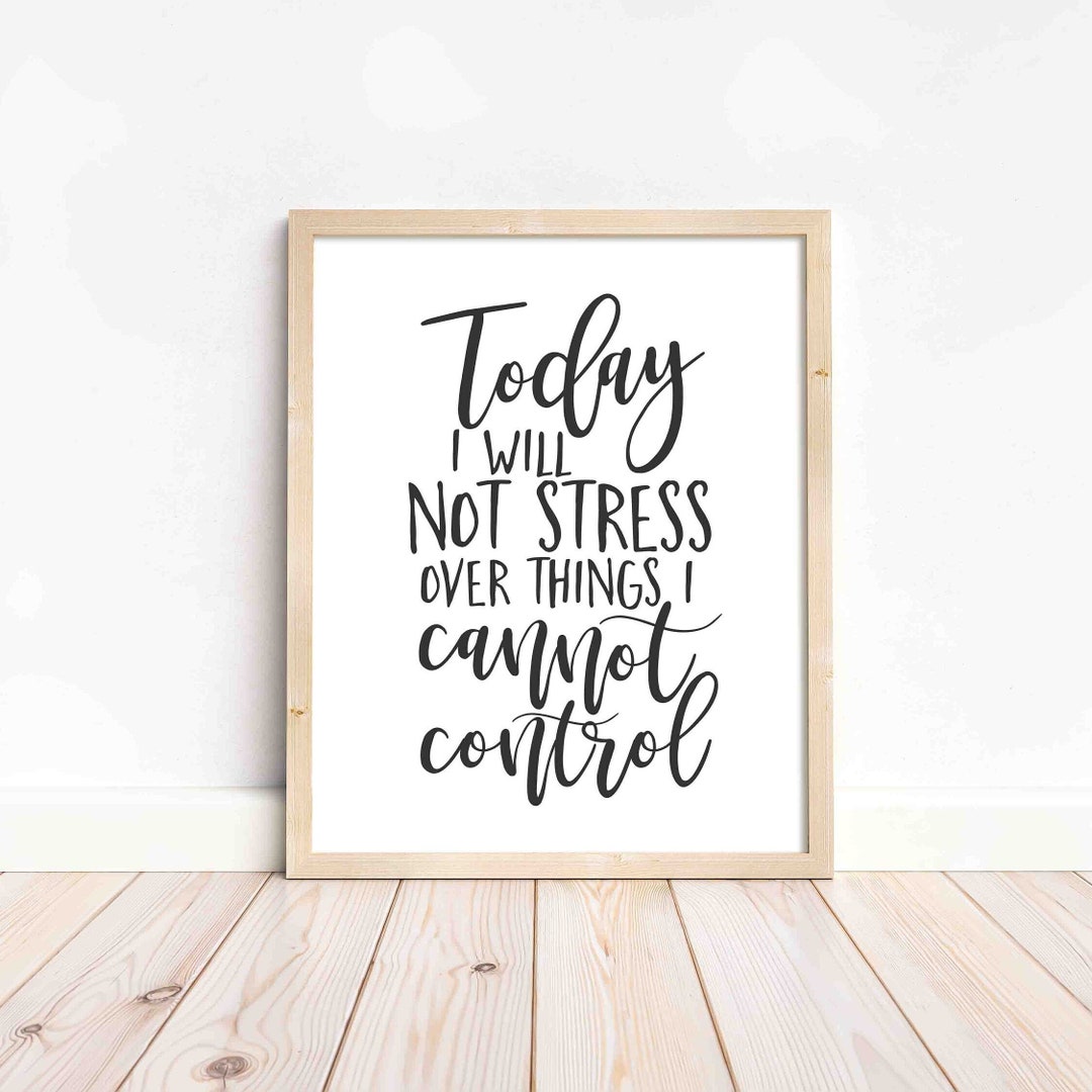 Life Quote, Today I Will Not Stress Over Things I Cannot Control, Daily ...