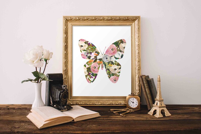 Printable Wall Art Butterfly Printable Art Baby Girl Nursery - Etsy