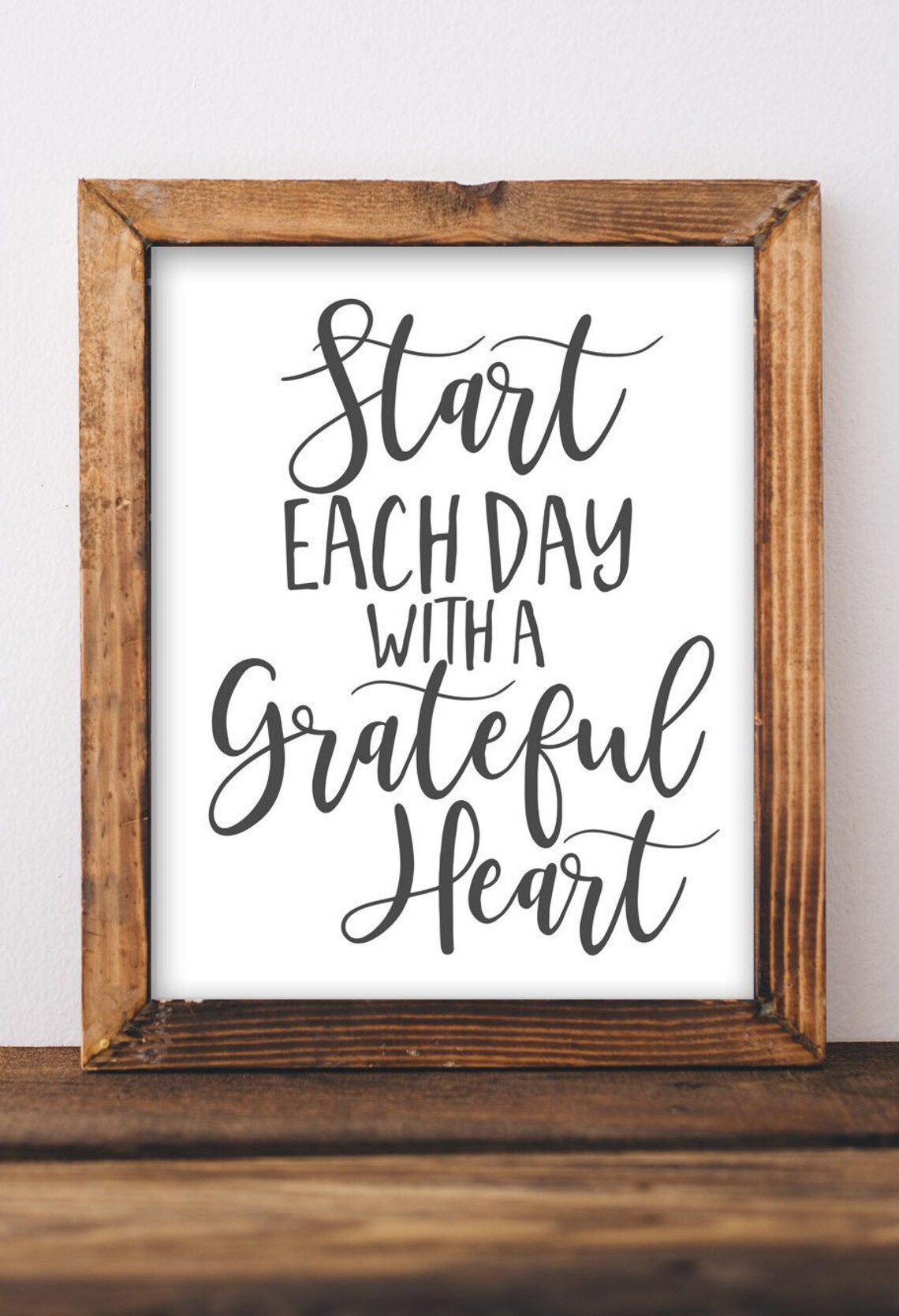 Printable Wall Art Start Each Day With a Grateful Heart DIY - Etsy