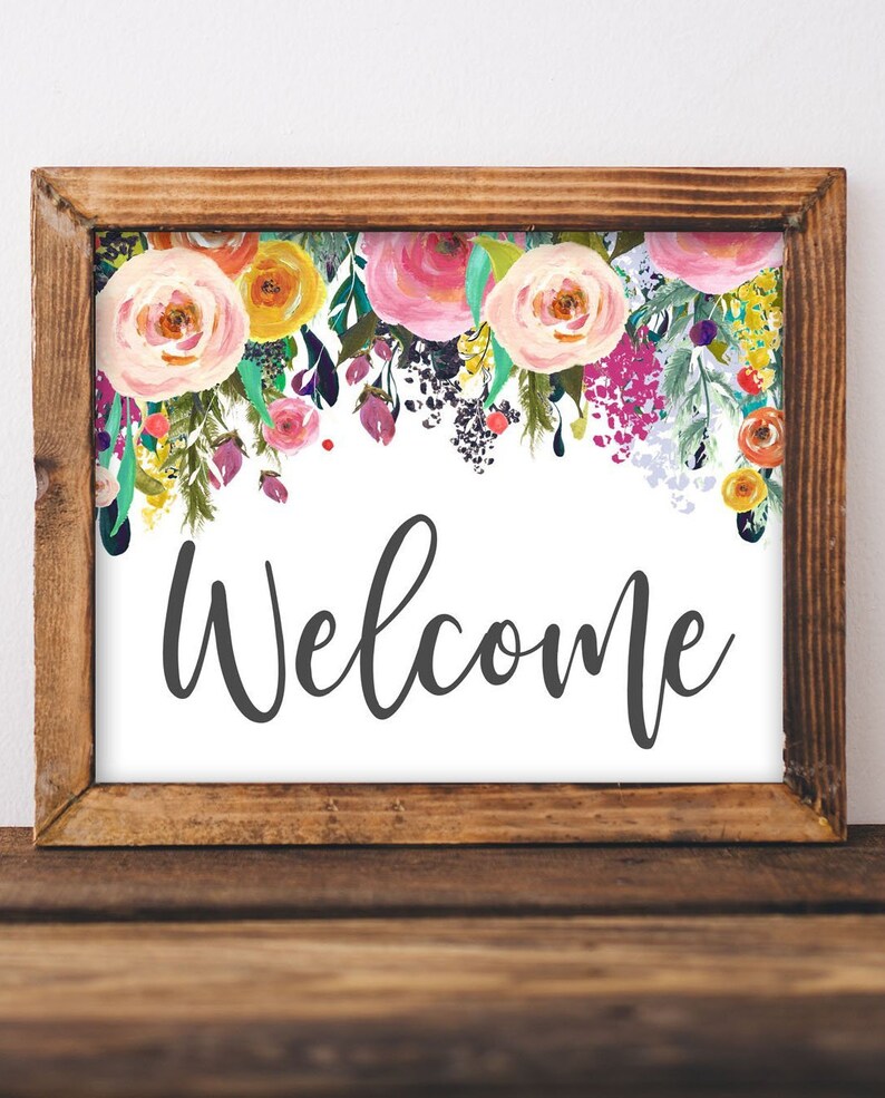 Printable Wall Art Welcome Entryway Sign DIY Home Decor - Etsy