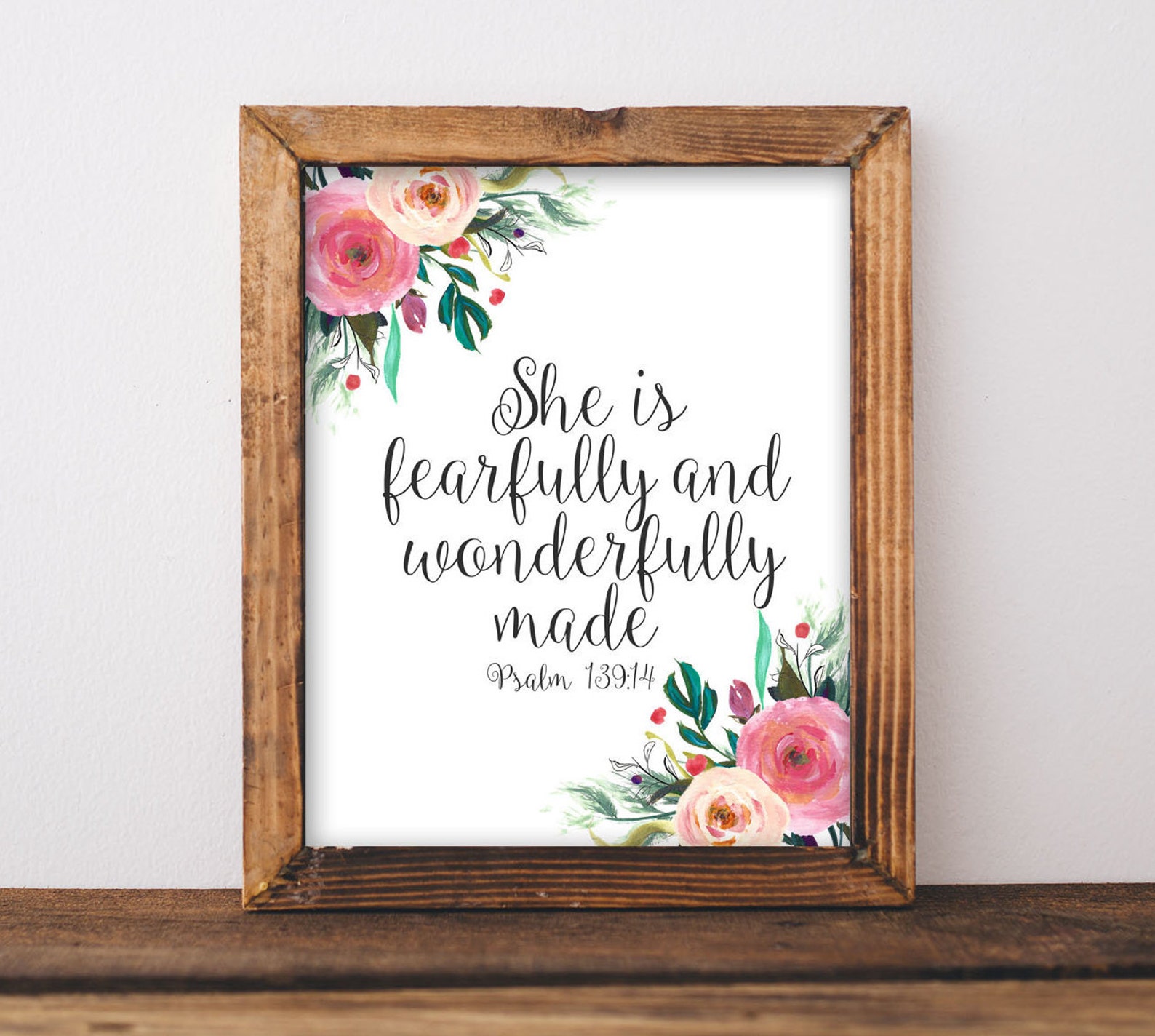 Printable Wall Art She is Fearfully and Wonderfully Made | Etsy