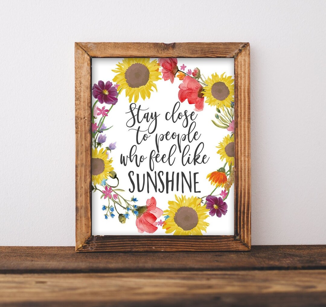 Sunflower Sunshine Quote Printable: Inspirational Office Decor (digital ...