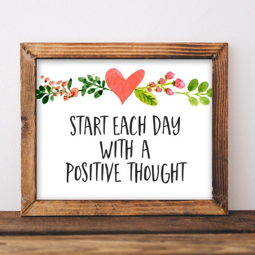 Positive Printable Wall Art Start Each Day With a Grateful - Etsy