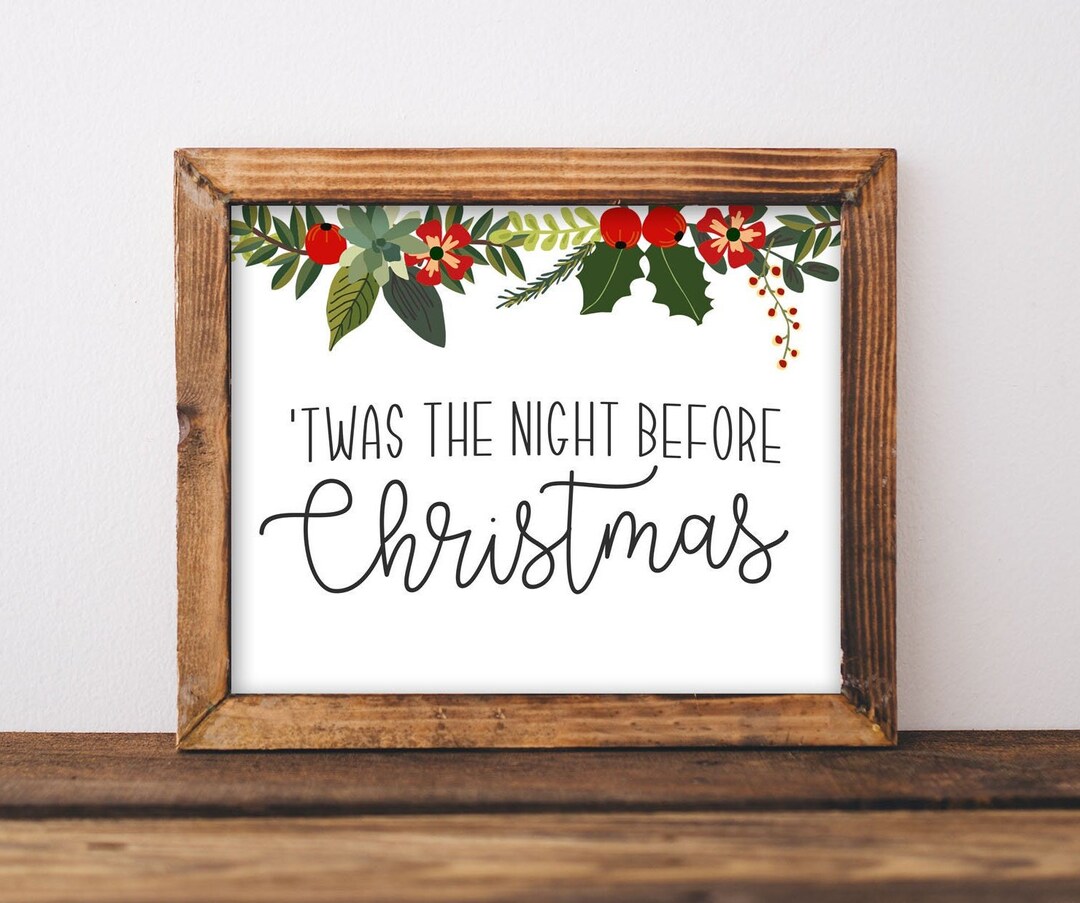 Twas the Night Before Christmas Printable, December 25 Holiday Book ...