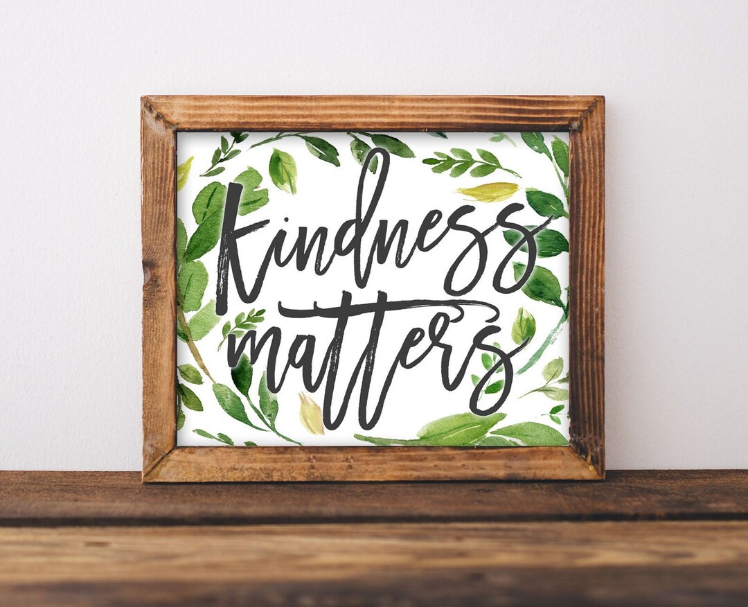 Printable Wall Art, Kindness Matters, Black and White Office Decor, DIY ...