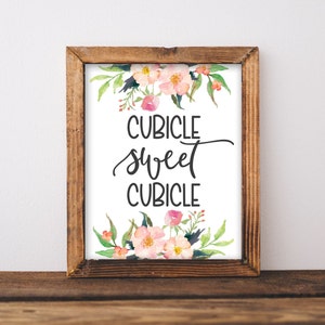 Cubicle Printable Art, Cubicle Sweet Cubicle Printable Wall Art, Office ...