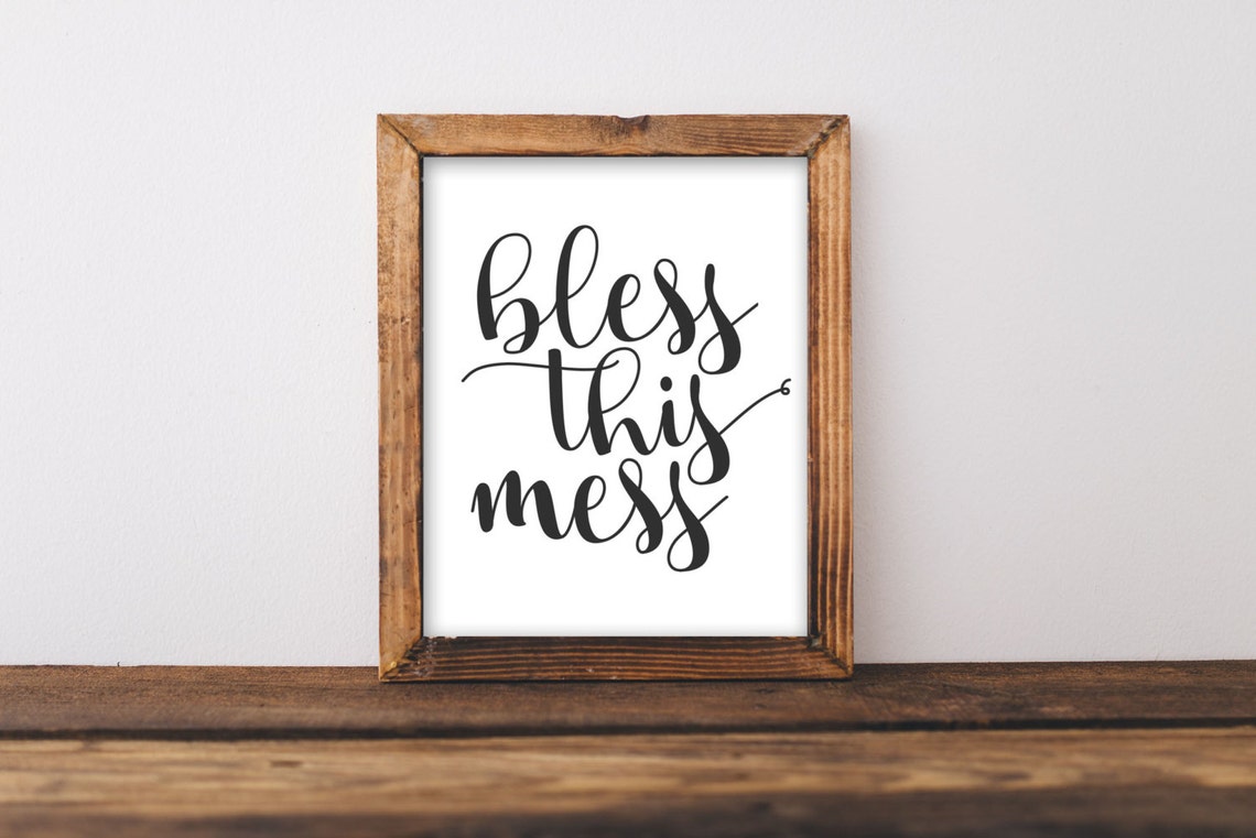 Printable Wall Art 8x10 Bless This Mess Home Decor Printable | Etsy