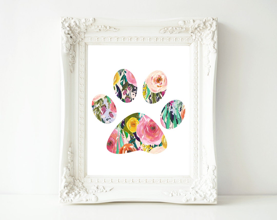 Paw Print Printable Art, Home Decor Printable, Cat Paw Print, Dog Paw ...