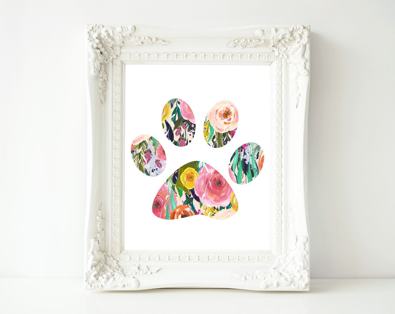 Paw Print Printable Art, Home Decor Printable, Cat Paw Print, Dog Paw ...