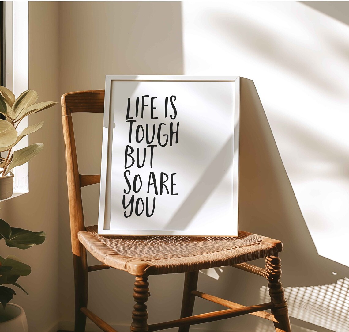 Life is Tough but so Are You Print Black White Minimalist Aesthetic ...
