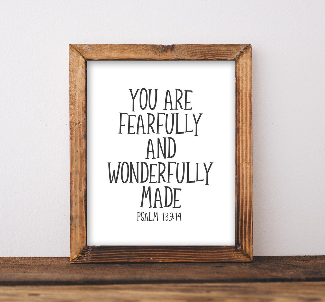 Printable Wall Art You Are Fearfully and Wonderfully Made - Etsy
