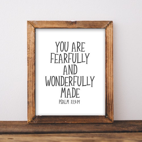 Printable Wall Art You Are Fearfully and Wonderfully Made - Etsy