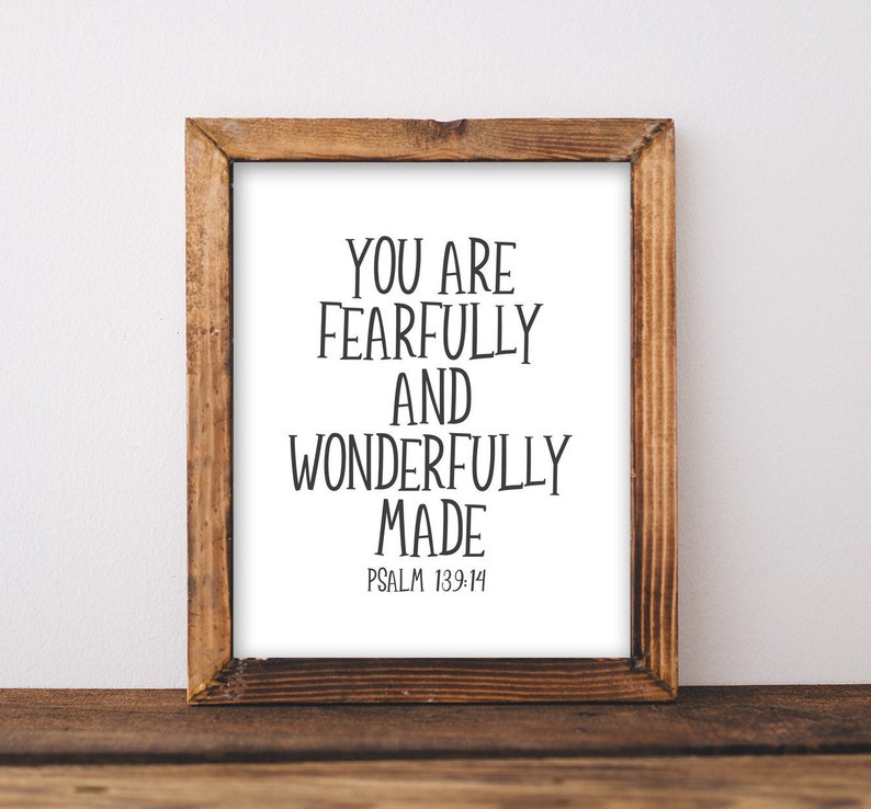 Printable Wall Art You Are Fearfully and Wonderfully Made - Etsy