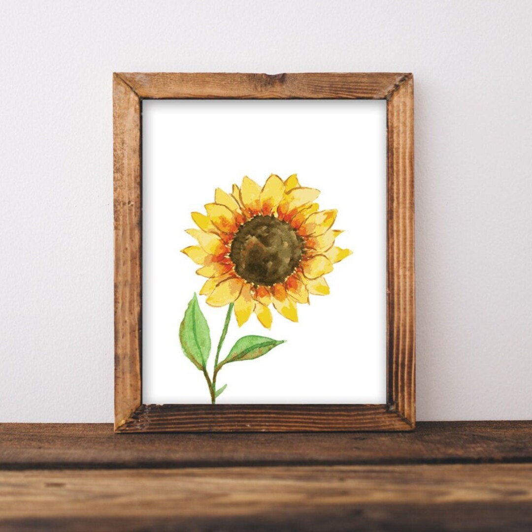 Sunflower Art, Fall Decor, Summer Decor, Autumn Floral Art, Floral Wall ...