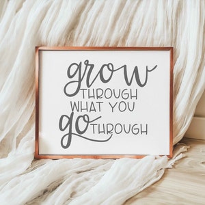 Grow Through What You Go Through Print Aesthetic Home Decor Poster ...