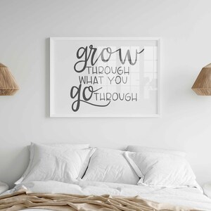 Grow Through What You Go Through Print Aesthetic Home Decor Poster ...