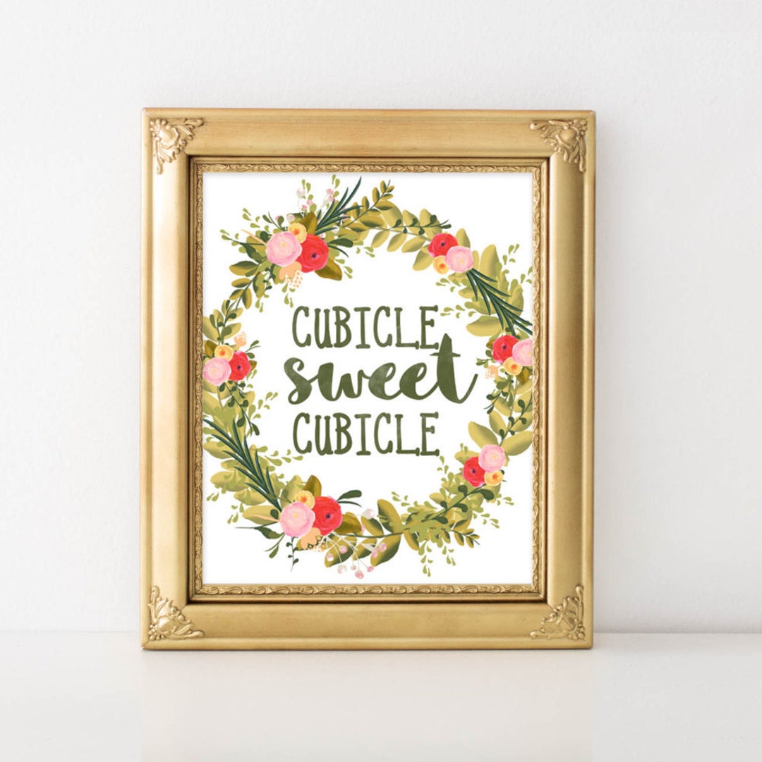 Printable Wall Art, Cubicle Sweet Cubicle Printable, Work Decor Print ...