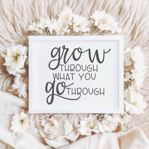Grow Through What You Go Through Print Aesthetic Home Decor Poster ...