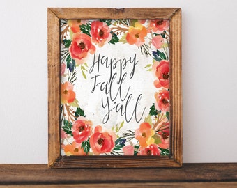 Happy Fall Y'all Camper Sign 8x10 Printable Download - Etsy Canada