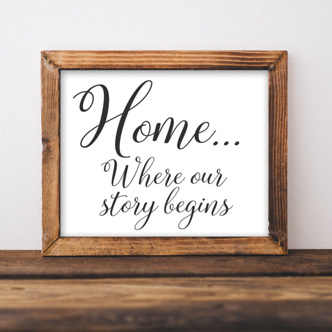 Printable Wall Art Home Where Our Story Begins Quote Home Decor ...
