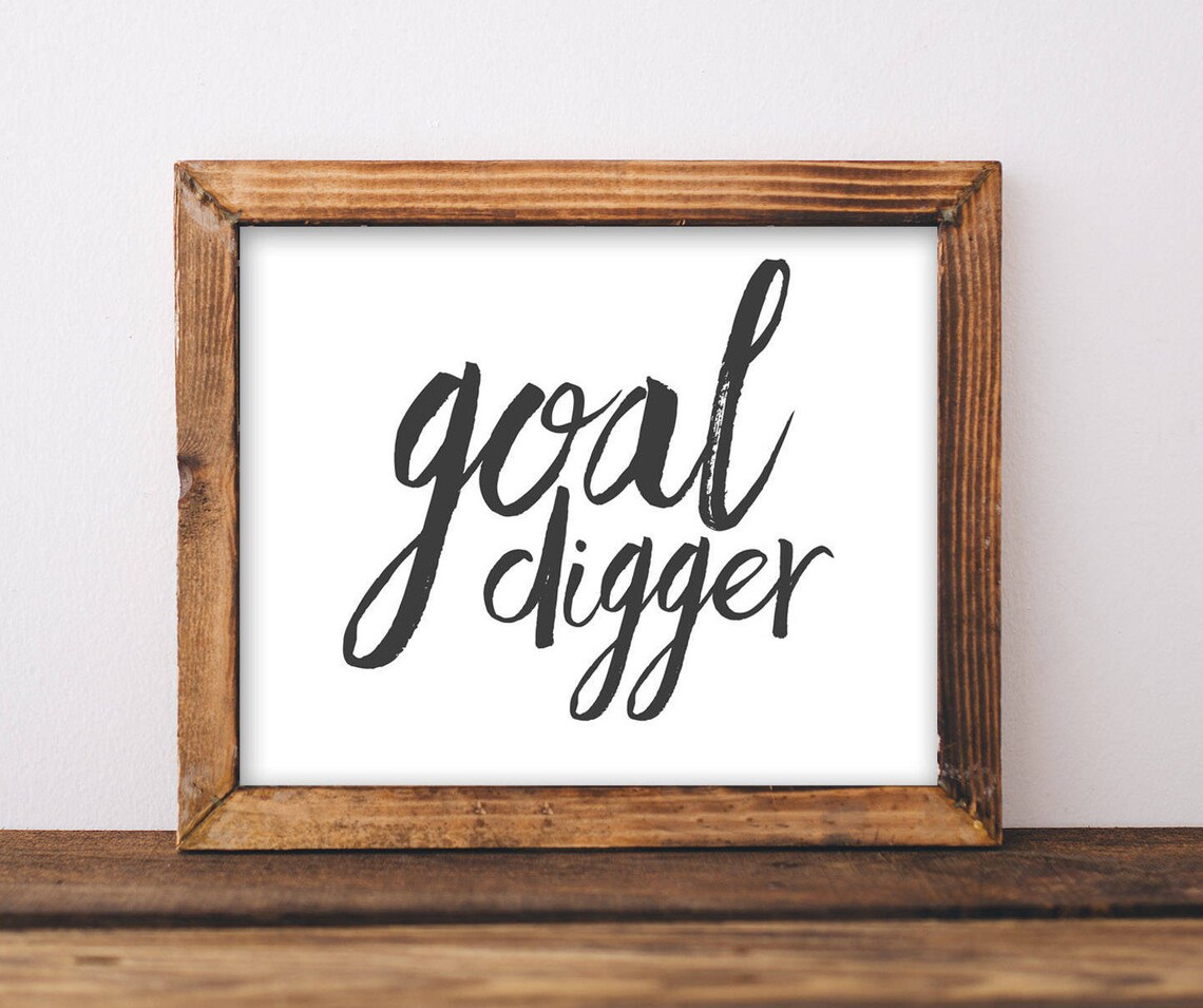 Goal Digger Printable Art Office Decor Work Printable Cubicle - Etsy