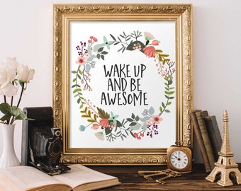 Wake up Be Awesome - Etsy