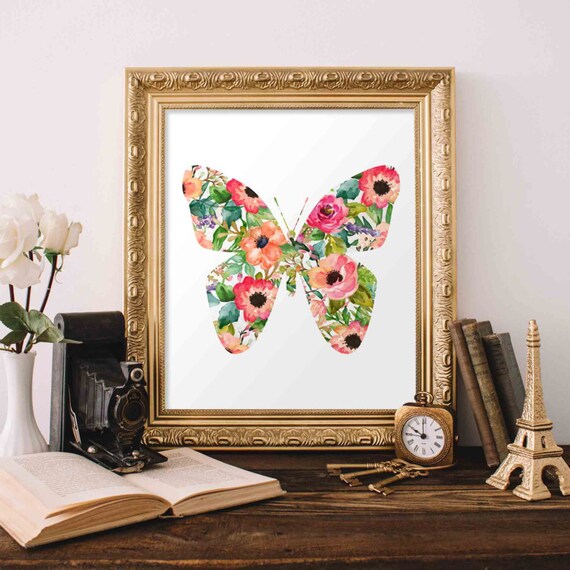 Printable Wall Art Butterfly printable art Baby Girl Nursery | Etsy