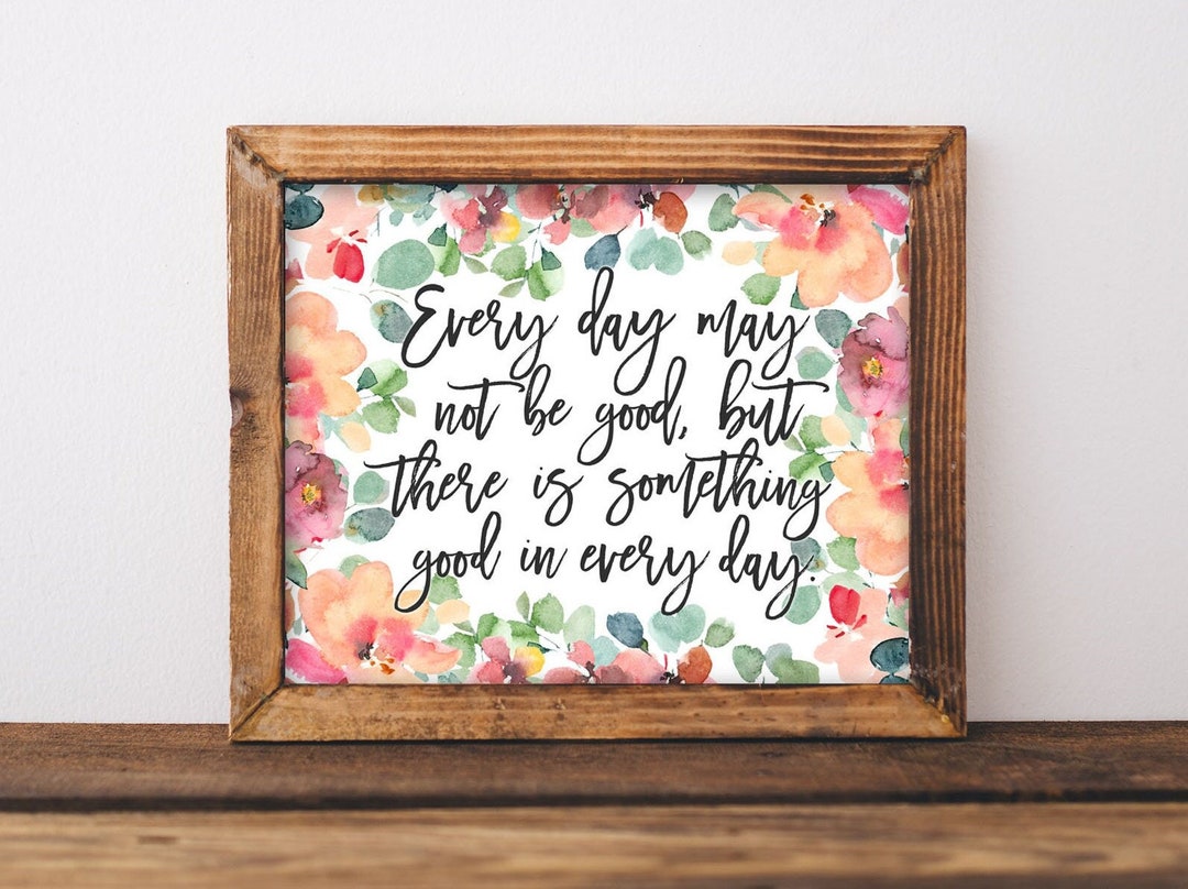 Floral Inspirational Quote Print: Positive Thinking Wall Art (digital ...