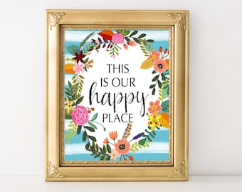 Printable Wall Art This is My Happy Place Quote Home Decor | Etsy