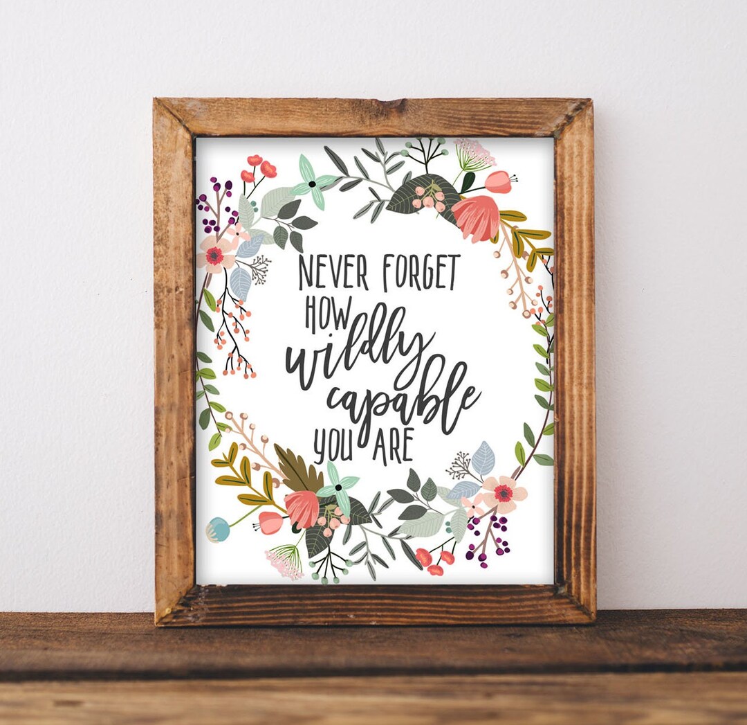 Printable Art, Never Forget How Wildly Capable You Are, Inspirational ...