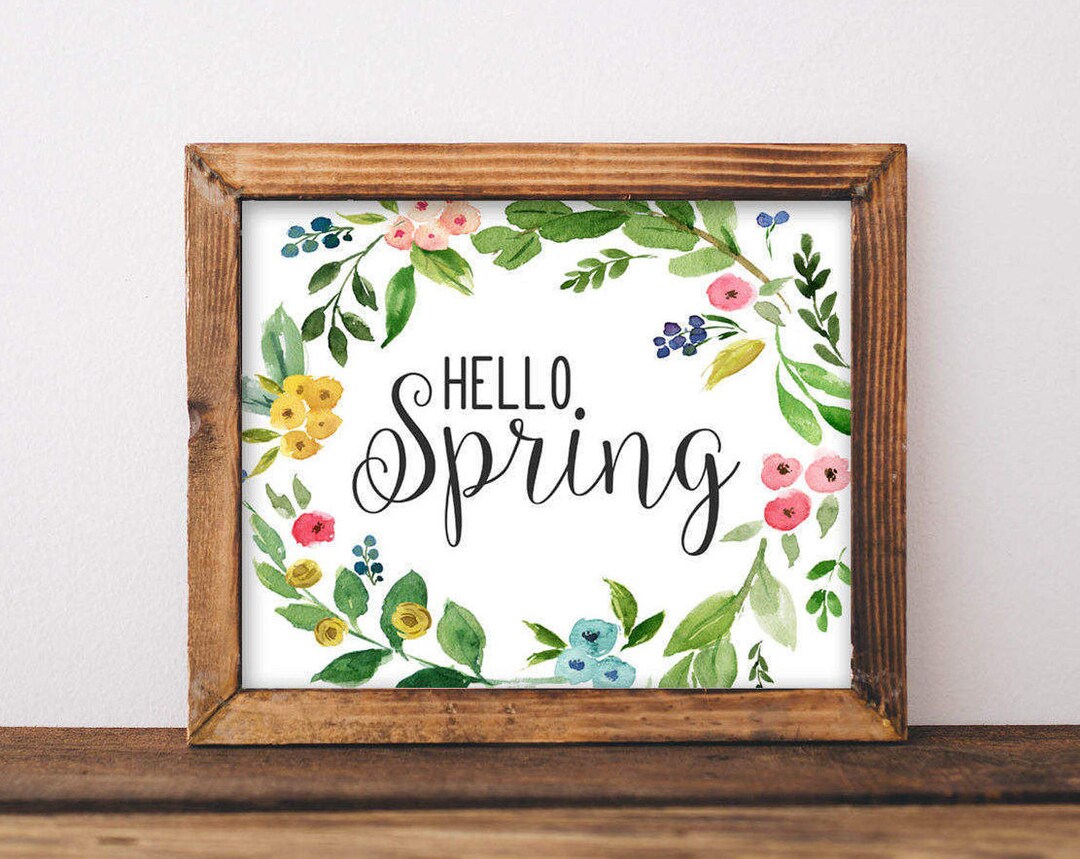 Spring Printable Wall Art Hello Spring Happy Spring Printable Art ...
