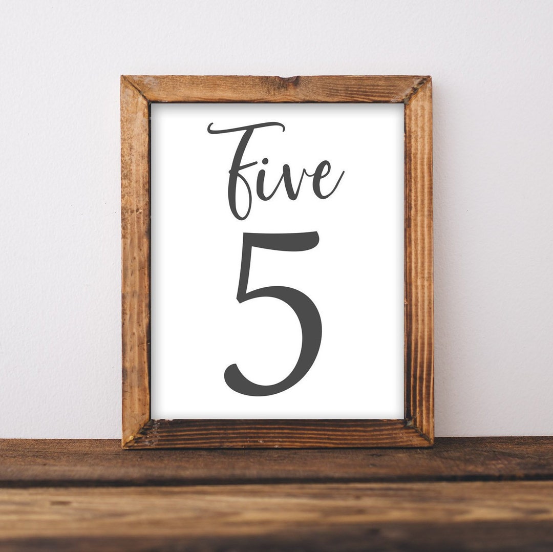 Printable Wall Art, Five, Family of 5, Party of 5, Entryway Sign, DIY ...