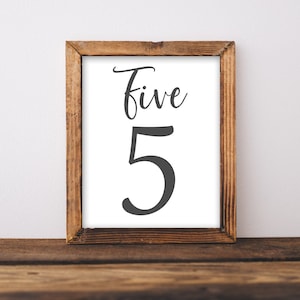 Printable Wall Art, Five, Family of 5, Party of 5, Entryway Sign, DIY ...