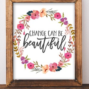 Printable Wall Art, Change Can Be Beautiful Printable, Mindset Shift ...
