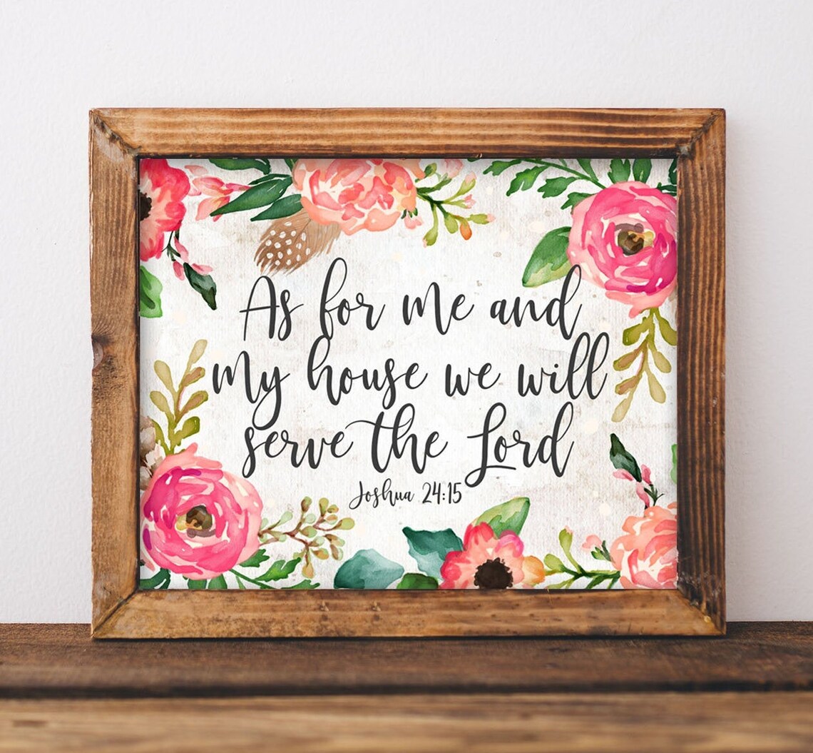 Joshua 24:15 as for Me and My House We Will Serve the Lord | Etsy