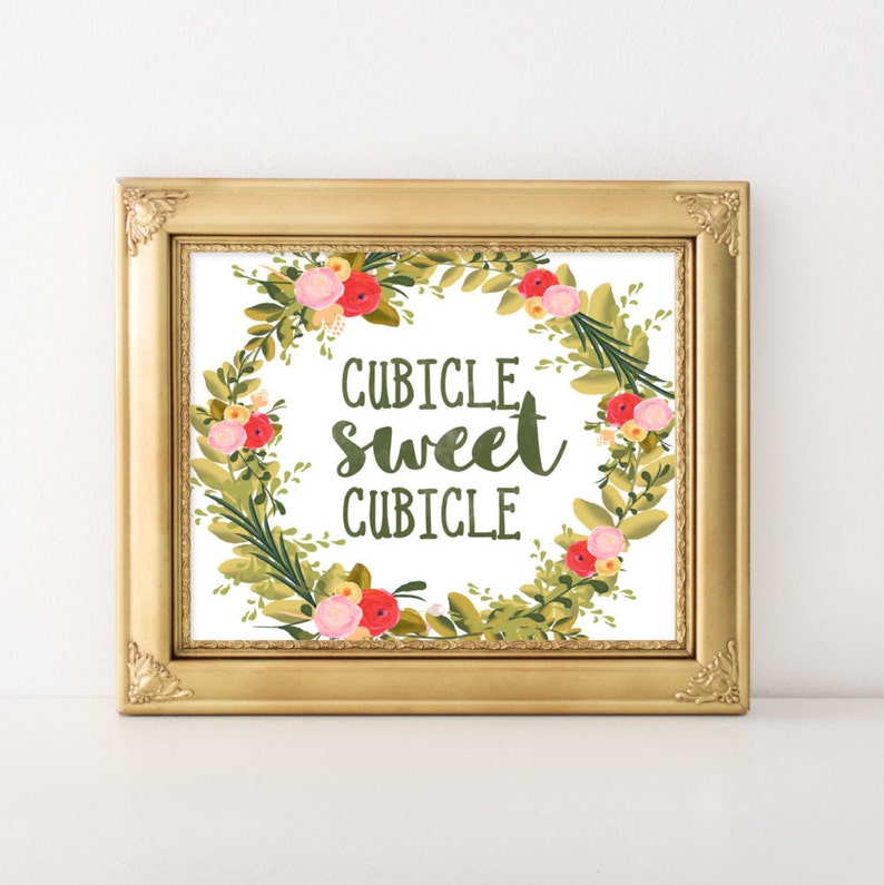 Printable Wall Art Cubicle Sweet Cubicle Printable Work - Etsy