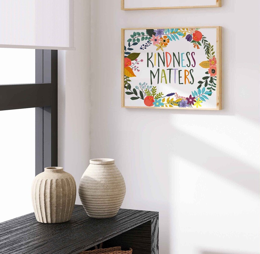 Kindness Matters Floral Print: Colorful Classroom Decor (digital ...