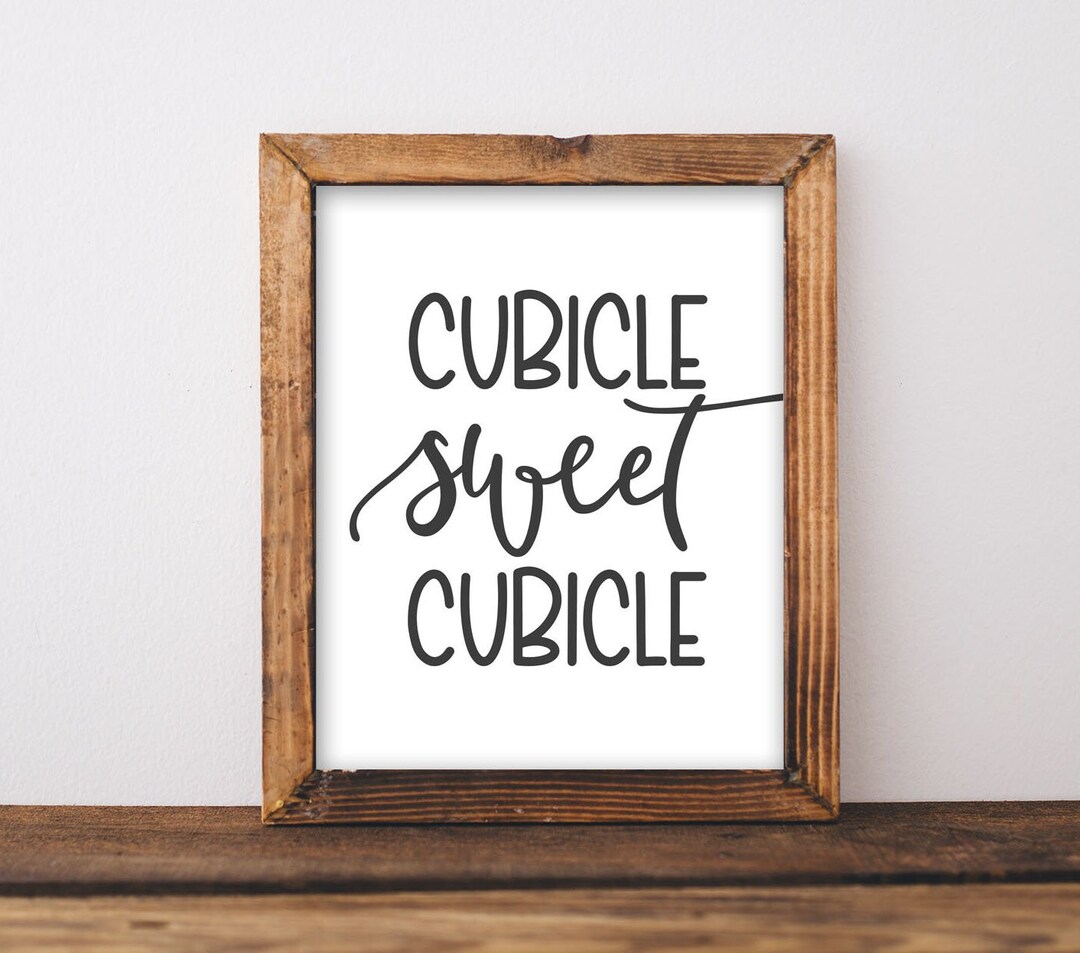Cubicle Printable Art, Cubicle Sweet Cubicle Printable Wall Art, Office ...