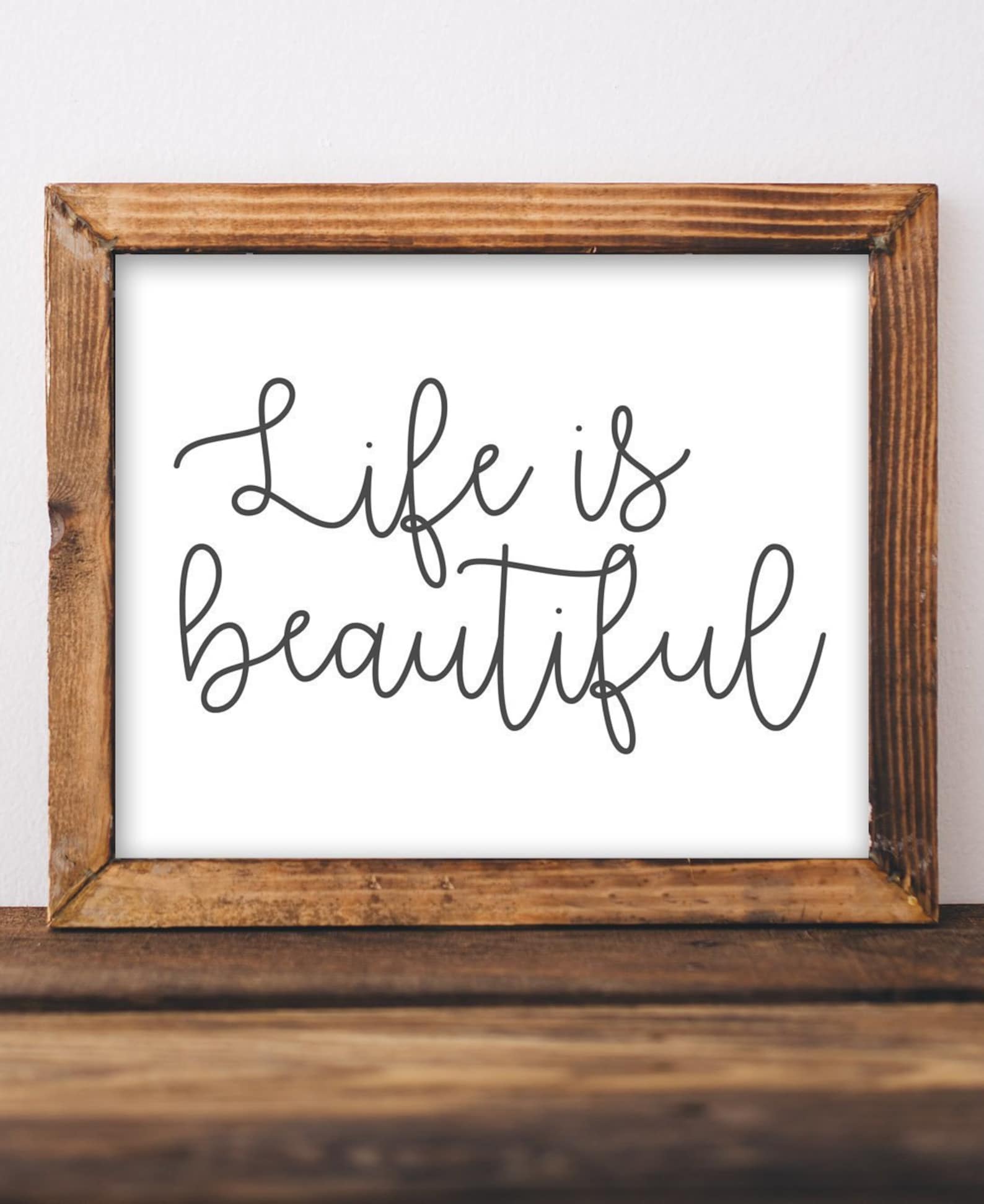 Printable Wall Art Life is beautiful Inspirational quotes | Etsy