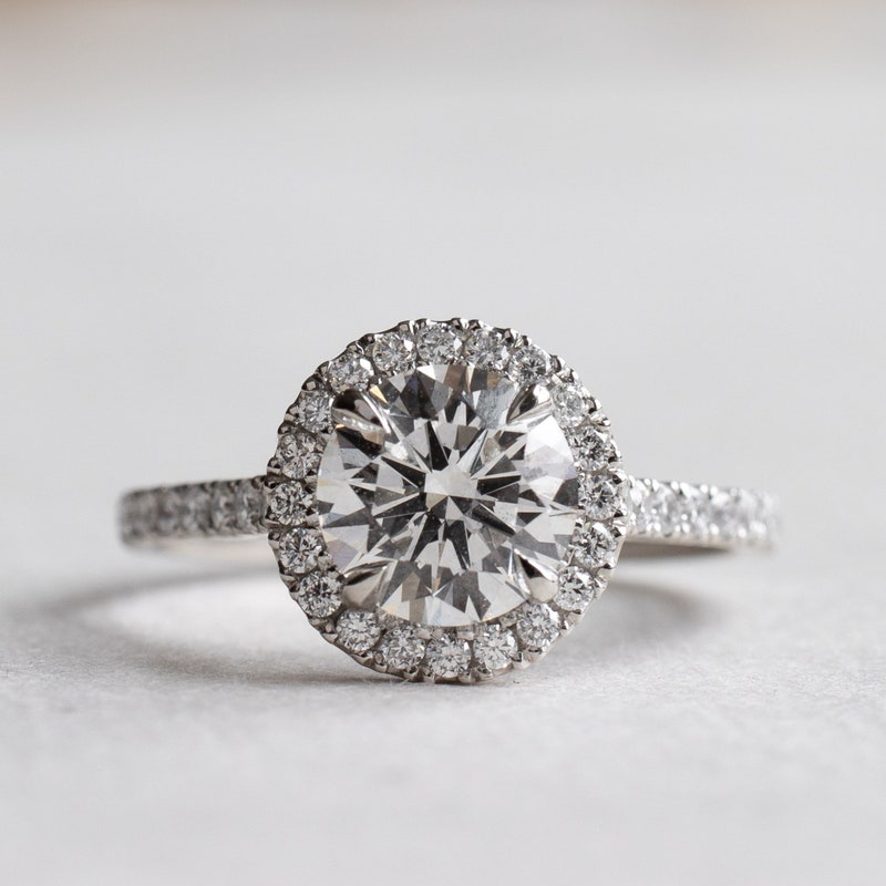 Halo Diamond Ring - Etsy