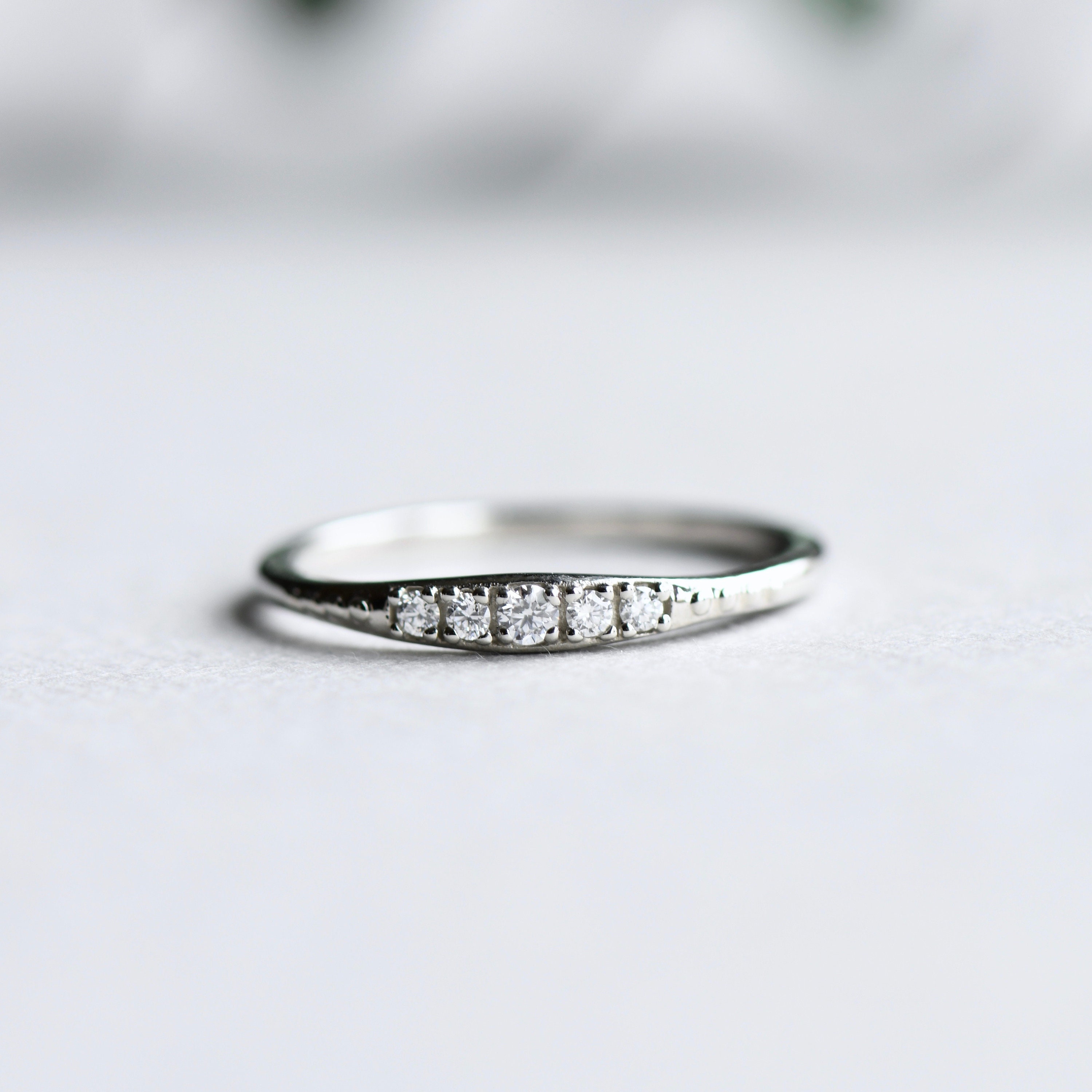 Diamond Ring, 14k White Gold Ring With Diamonds, Signet Ring, Rose and ...