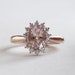 14k Rose Gold Pink Morganite Cluster Ring, Diamond Ring, Morganite Ring ...