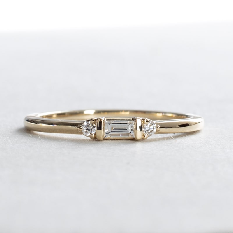 Baguette Ring - Etsy