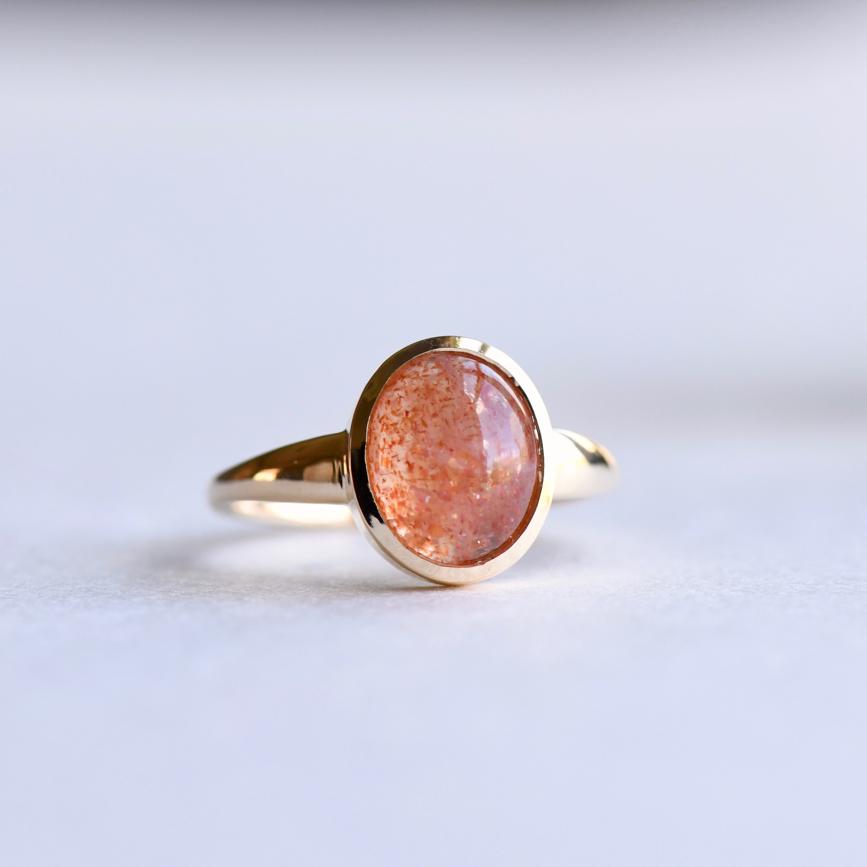 14k Yellow Gold Sunstone Ring Gold Ring Sunstone Ring - Etsy