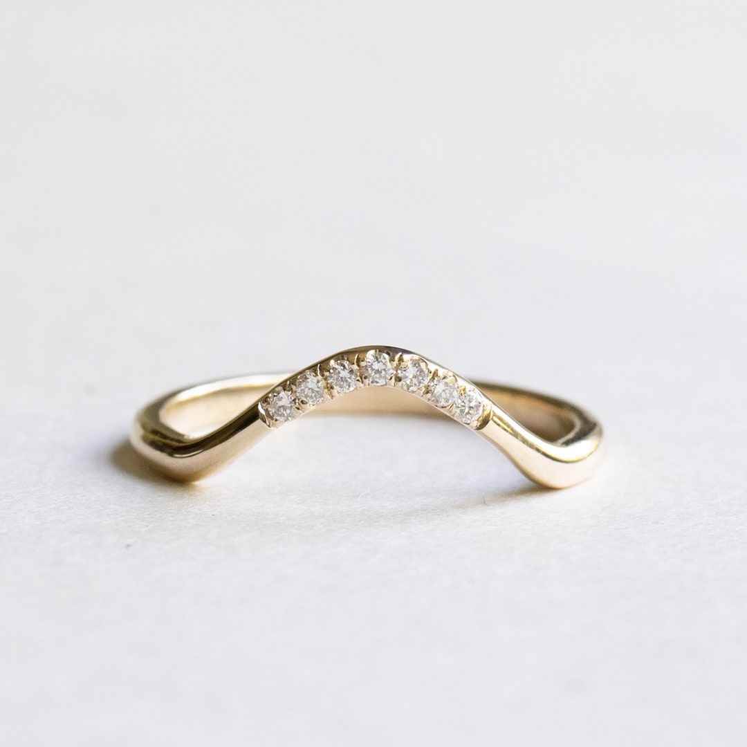 Diamond Ring Guard, 14k Solid Gold Ring With Diamonds, Rose and Choc ...