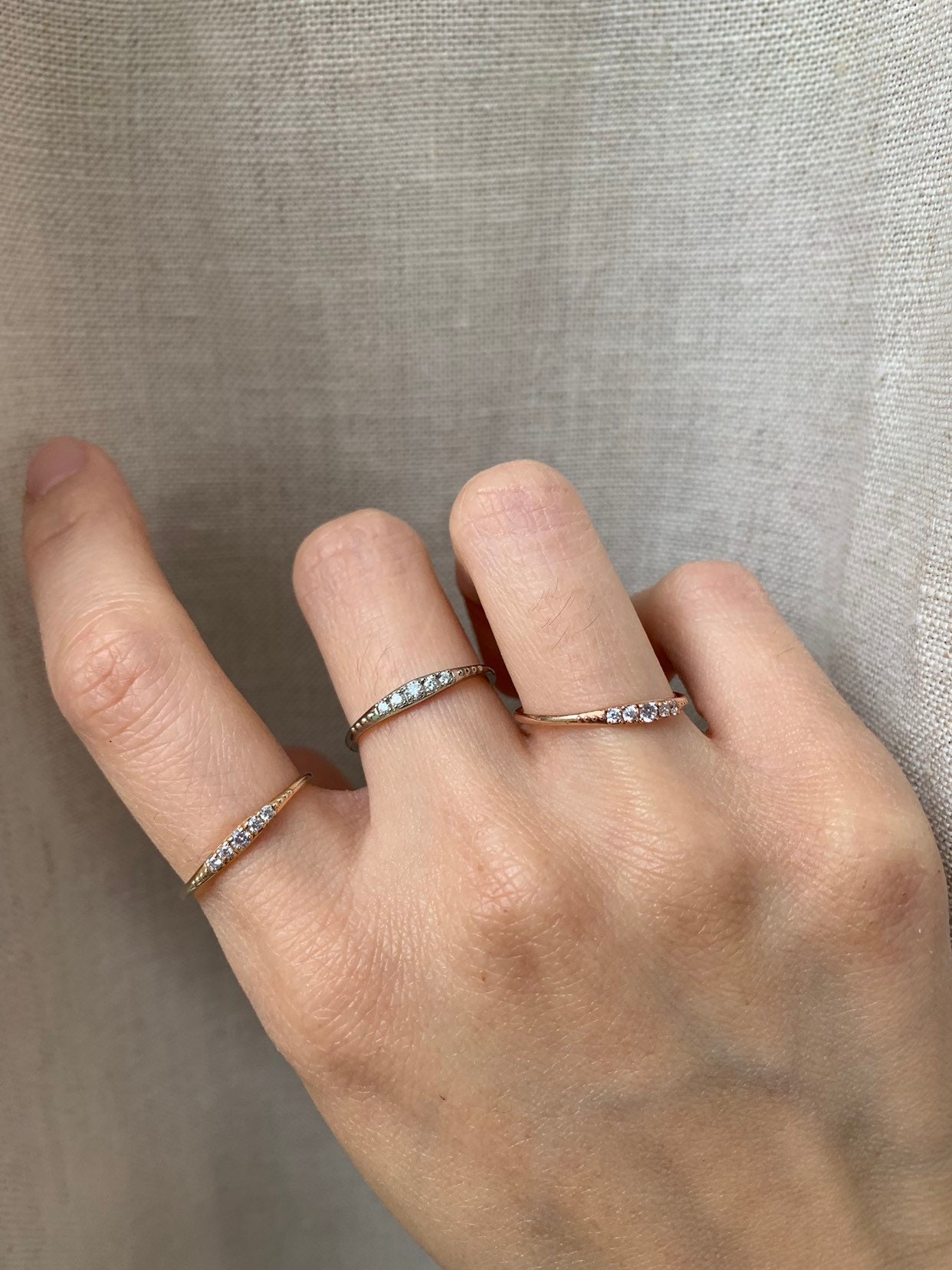 Diamond Ring, 14k White Gold Ring With Diamonds, Signet Ring, Rose and ...