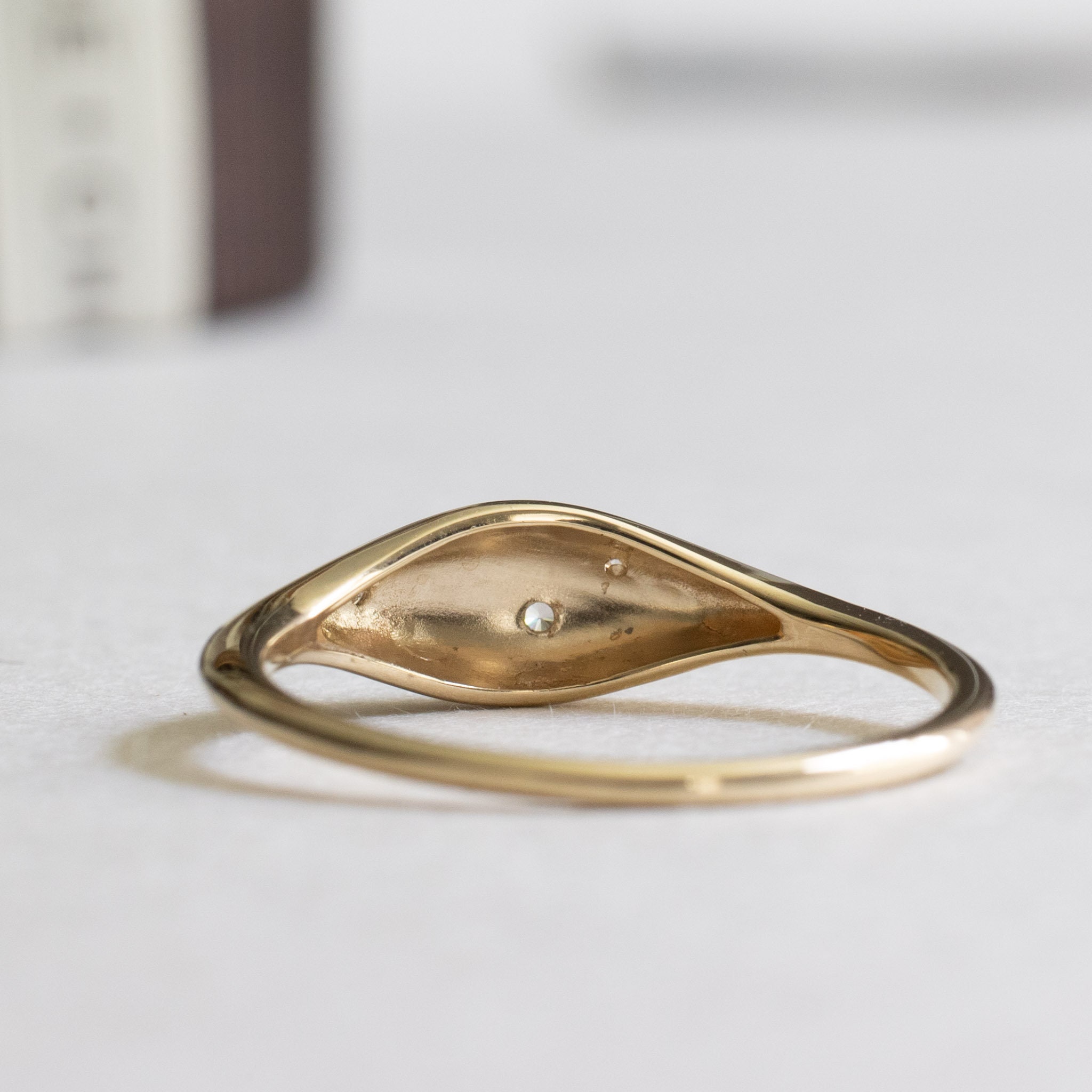 14k Solid Gold Signet Ring Cocktail Ring Chunky Ring Pinky - Etsy
